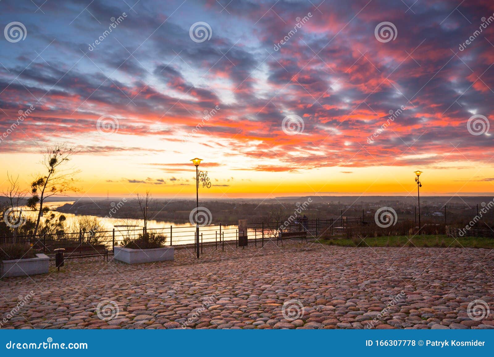 Amazing Sunset the Vistula River, Poland Stock Photo - Image of cloudy ...