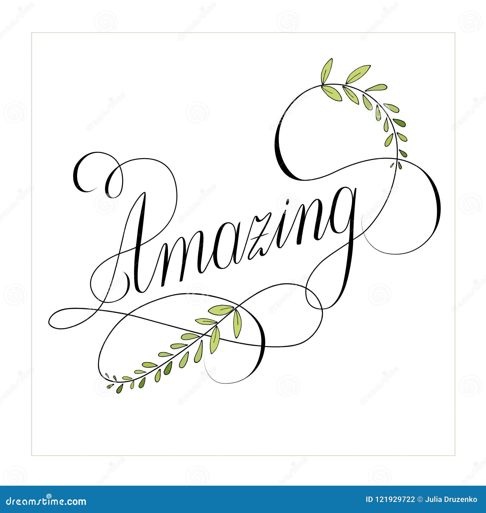 Amazing Text Calligraphy with Flourish Elements Vector Stock Vector ...