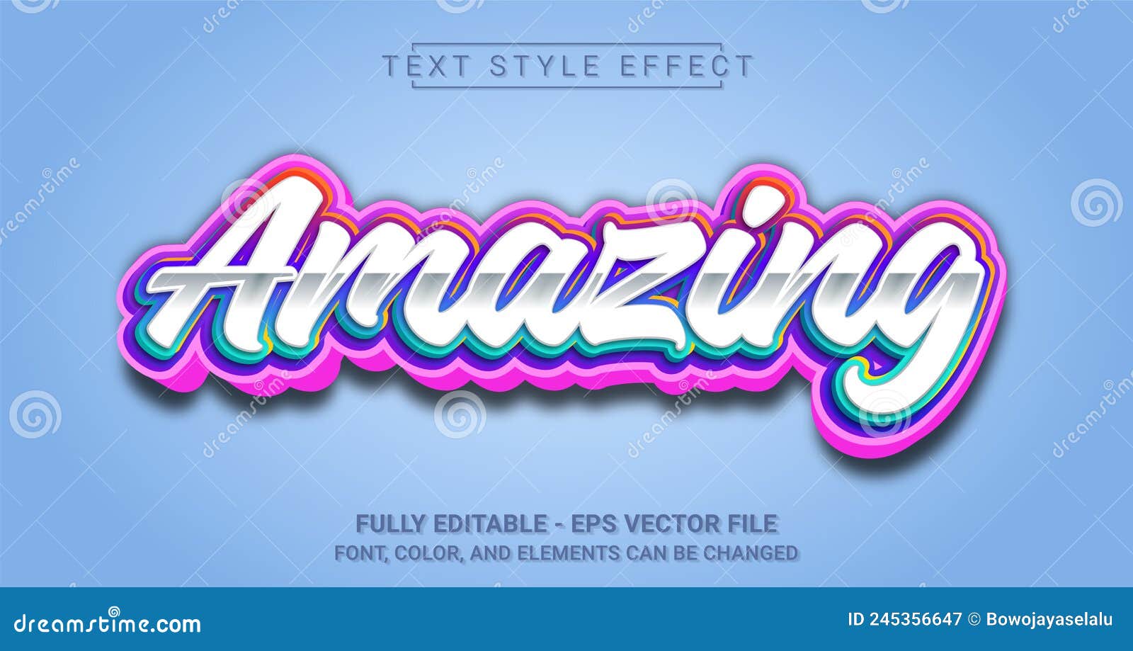 Amazing Text Style Effect. Editable Graphic Text Template Stock Vector ...