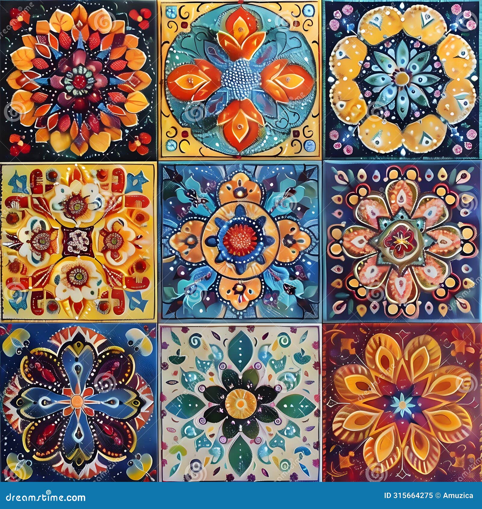 Ceramic Tile Pattern. Ethnic Folk Ornament Stock Illustration ...