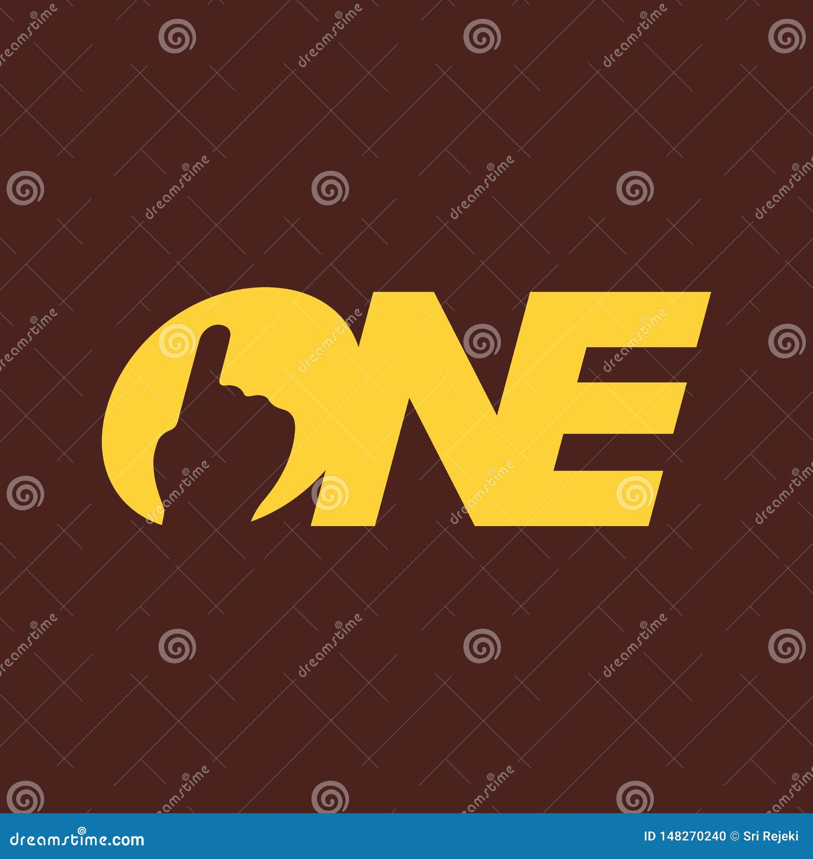 Number One Negative Space Symbol Concept Stock Vector - Illustration of ...
