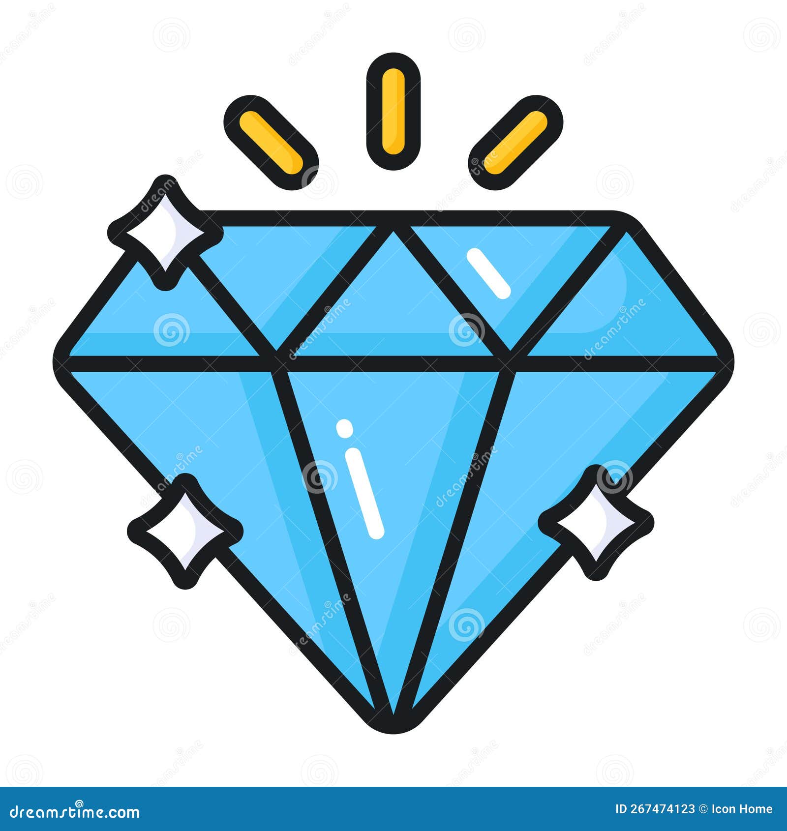 An Amazing Vector Design of Diamond, Premium Icon Stock Vector ...