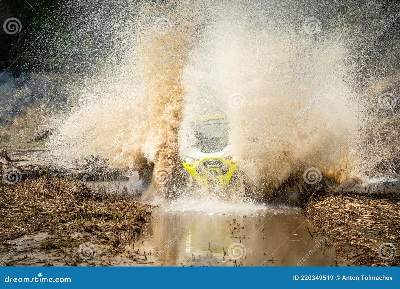 Amazing View of Active ATV and UTV Driving in Mud Water Stock Image ...