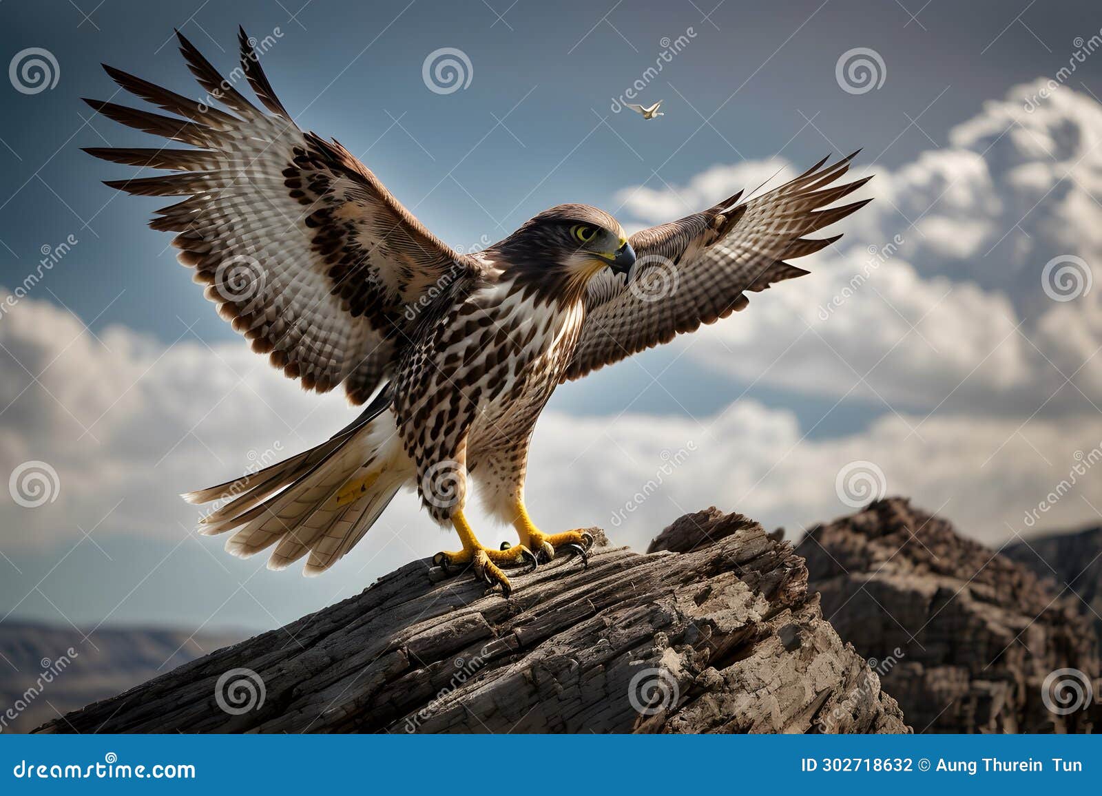 An Amazing View of a Flying Hawk Stock Photo - Image of flight ...