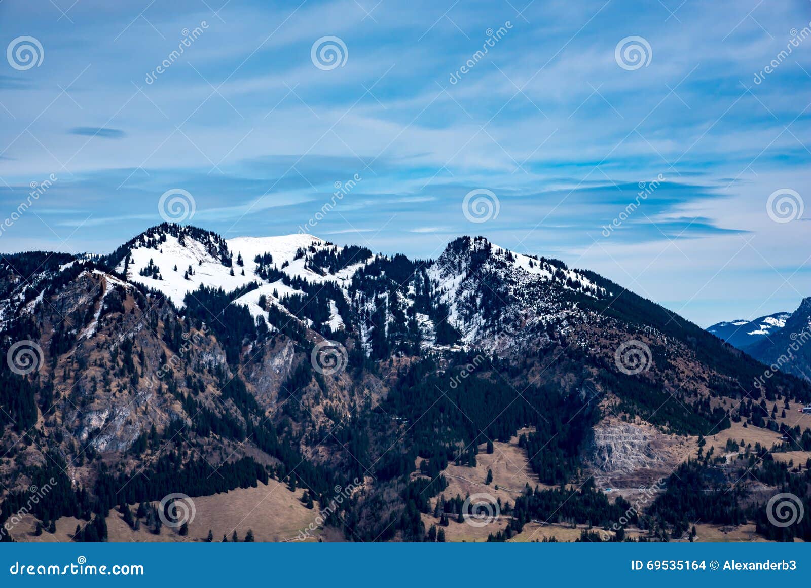 Amazing View of the German Alps Stock Photo - Image of cold, field ...