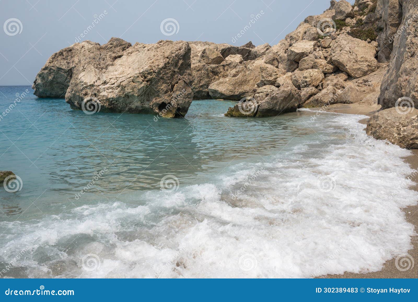 Amazing View of Kathisma Beach at Lefkada, Greece Stock Image - Image ...