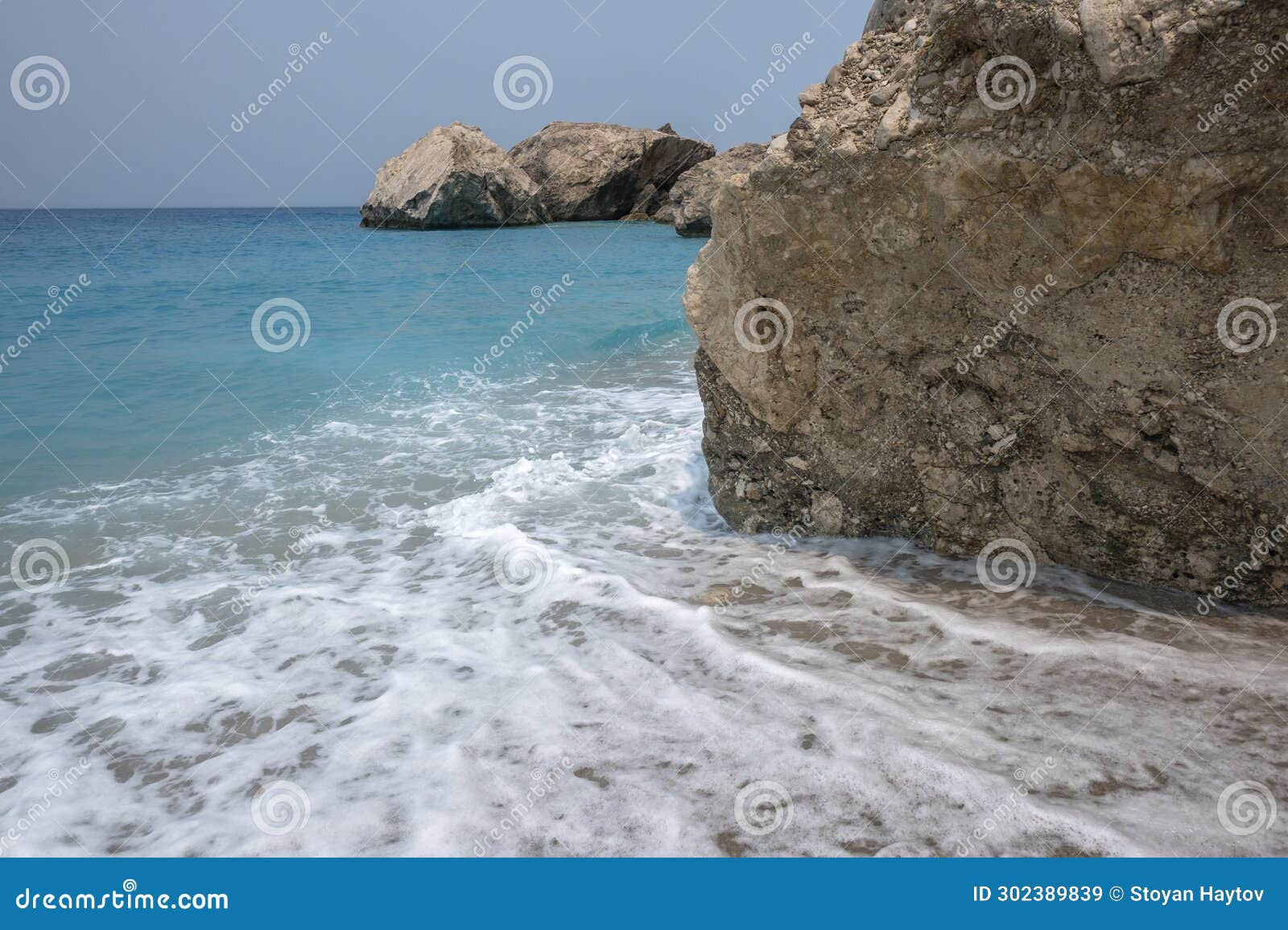 Amazing View of Kathisma Beach at Lefkada, Greece Stock Image - Image ...