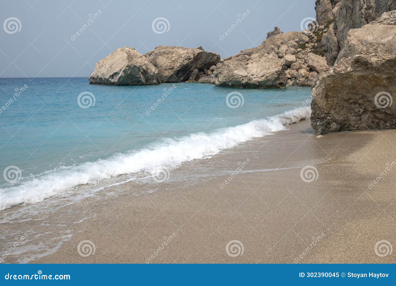 Amazing View of Kathisma Beach at Lefkada, Greece Stock Image - Image ...