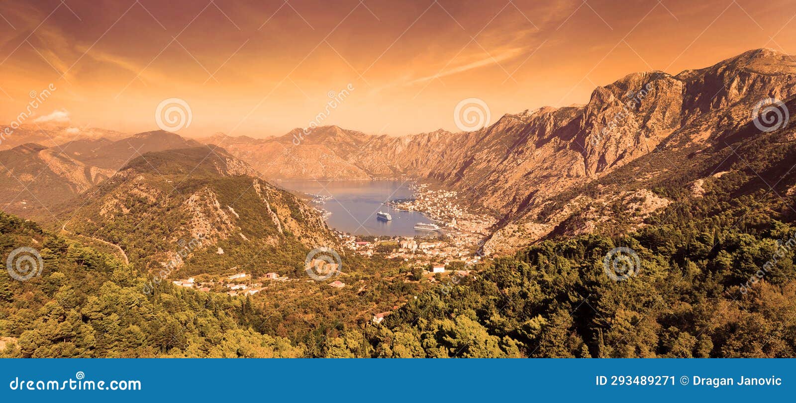 Amazing View on the Kotor Bay from Cable Car Stock Image - Image of ...