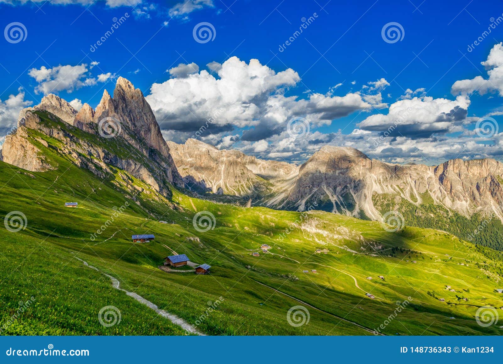 Seceda - Dolomites, Beautiful, Majestic Snow-capped Mountains. In The ...