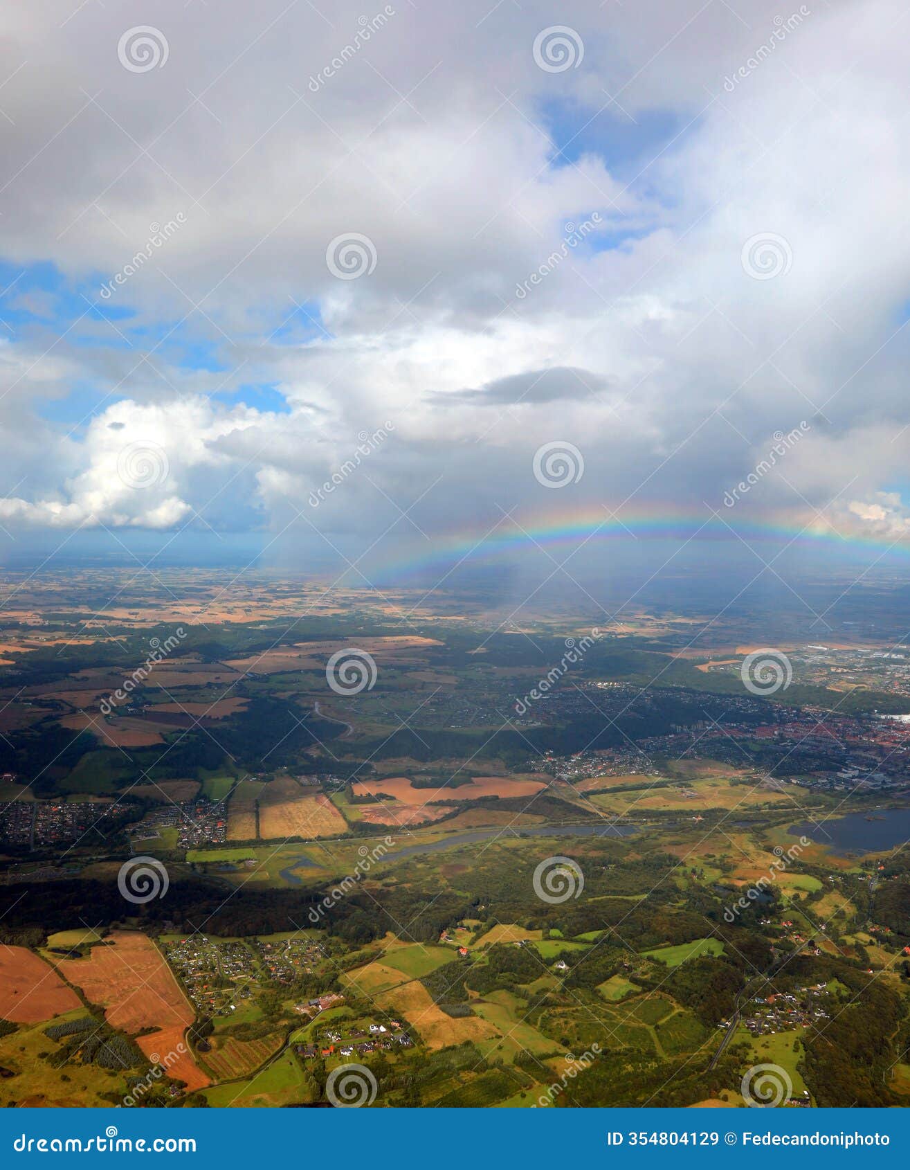 Amazing View of the Rainbow from Above and the Plain and the White ...