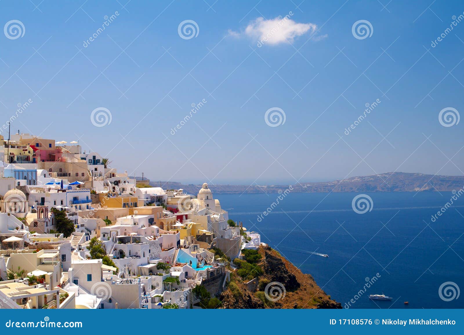 Amazing view of Thira stock photo. Image of greek, aegean - 17108576