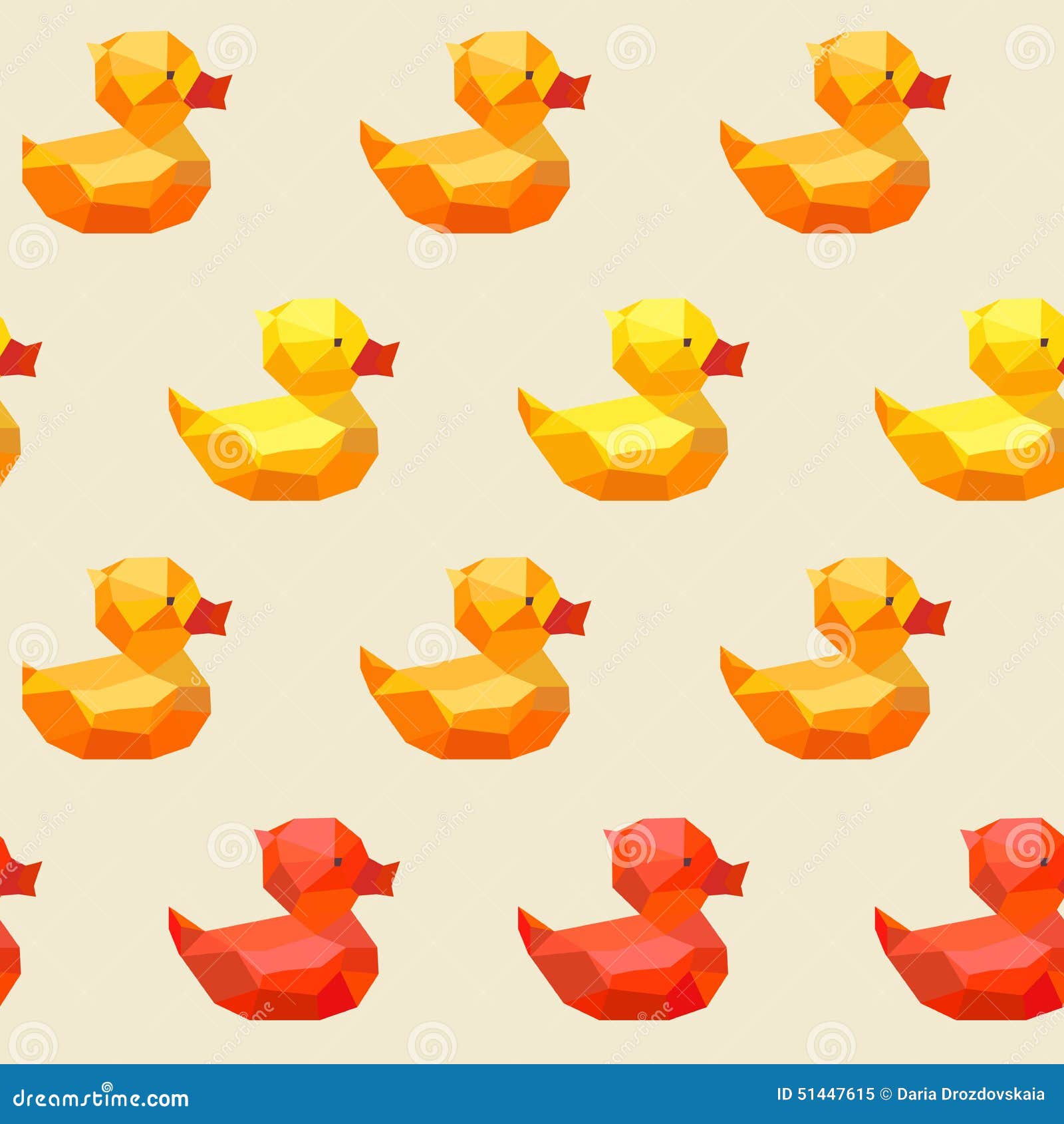 Amazing Vintage Duck Colorful Pattern Stock Vector - Illustration of ...