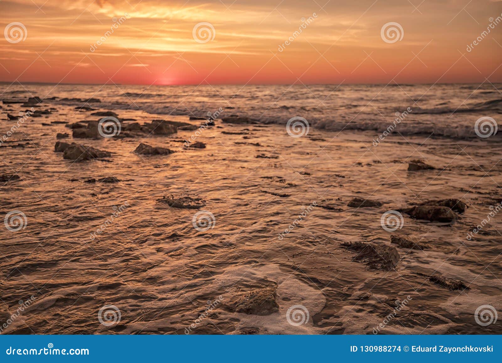 Amazing Warm Sunrise Over the Sea. Stock Photo - Image of cliff ...