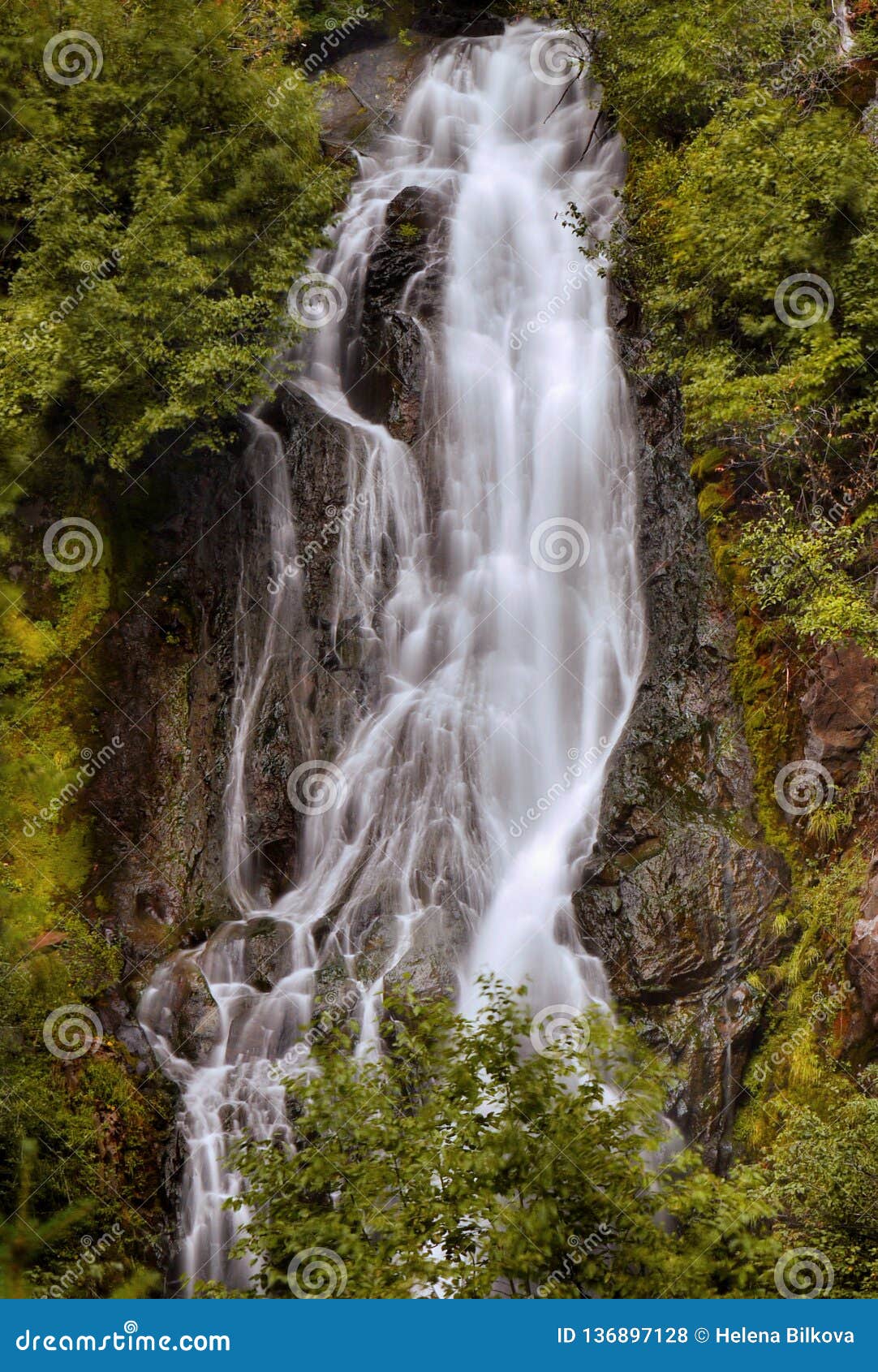 Amazing Waterfall Scenery, Background Stock Photo - Image of landscape ...