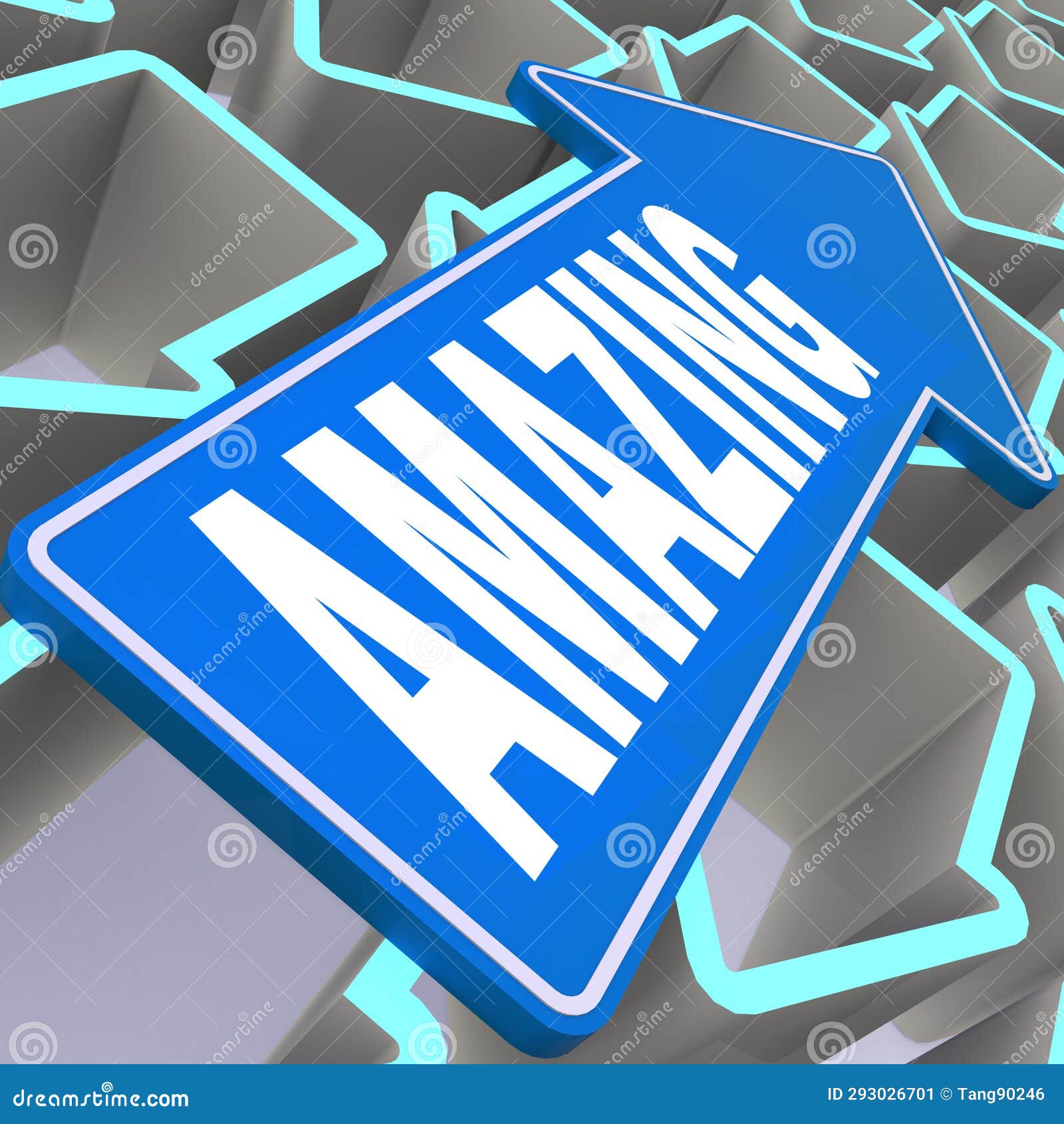 Amazing Word with Blue Arrow Stock Illustration - Illustration of ...