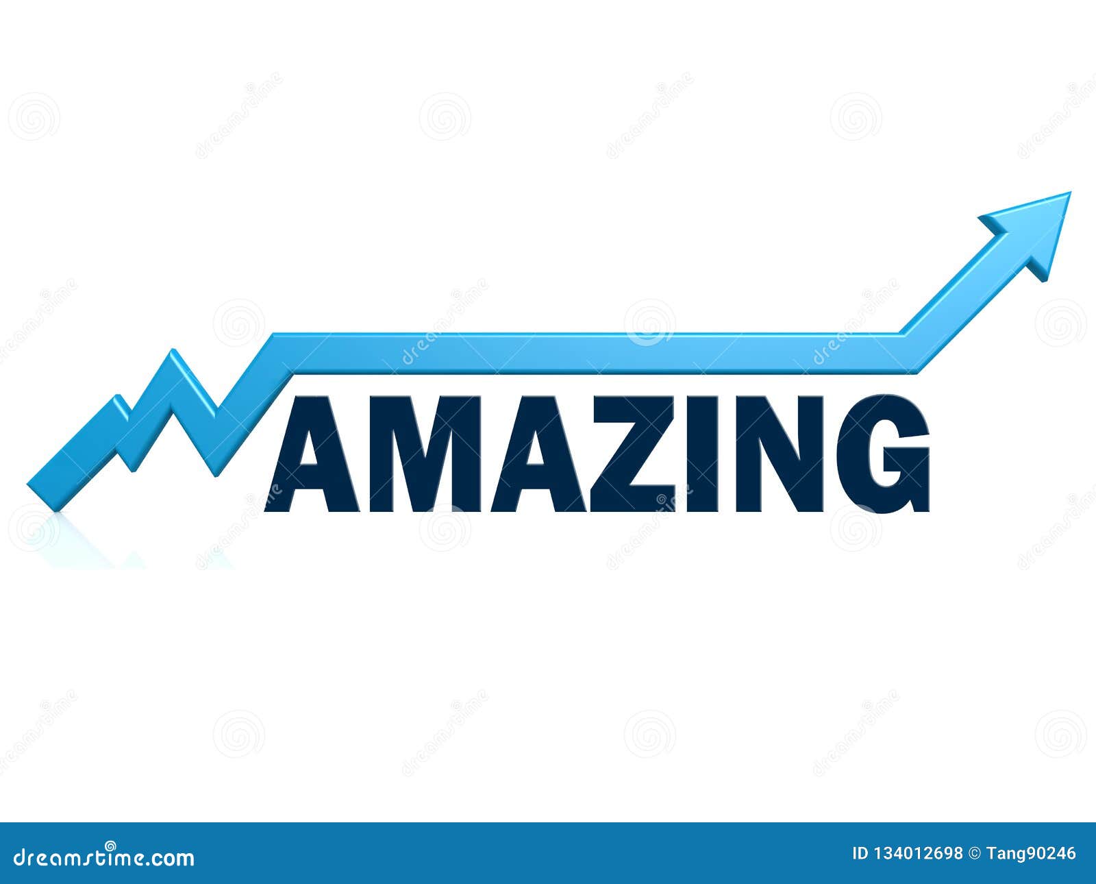 Amazing Word with Blue Grow Arrow Stock Illustration - Illustration of ...