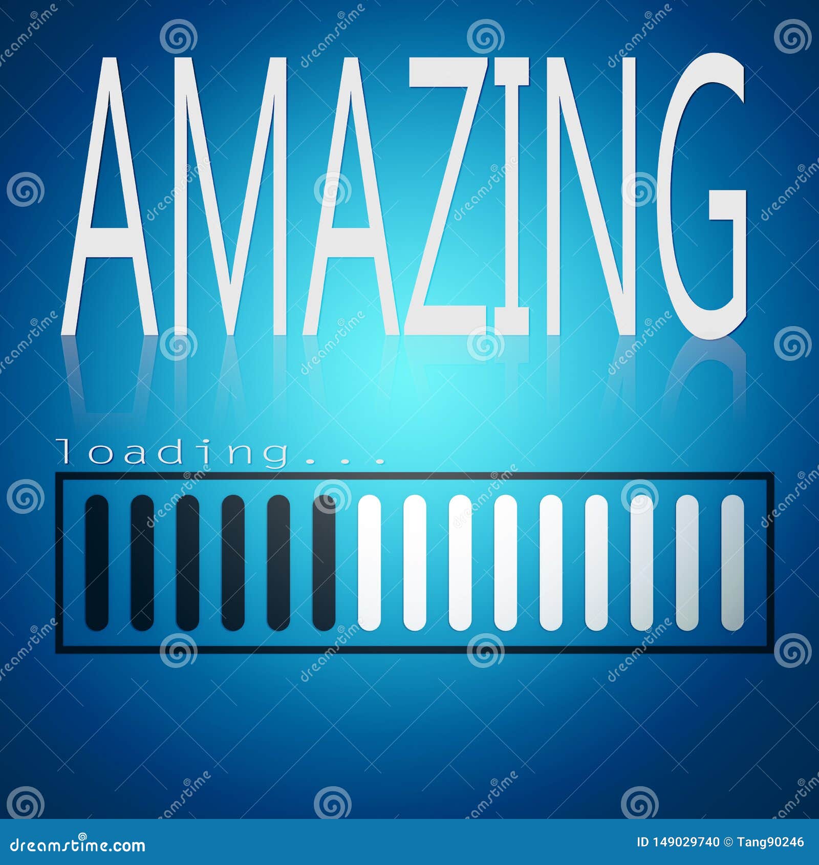 Amazing Word with Blue Loading Bar Stock Illustration - Illustration of ...