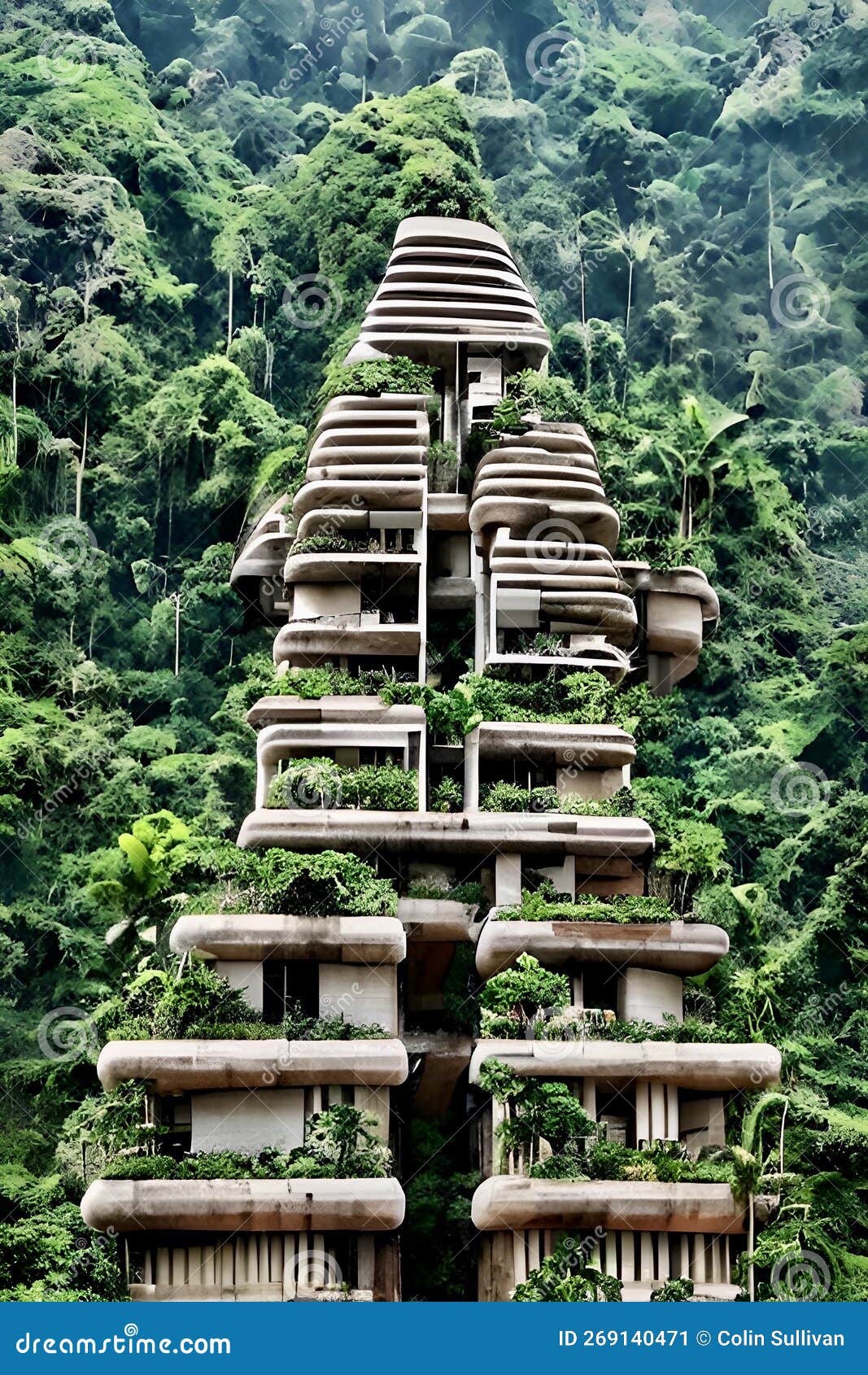 Amazing Architecture in a Jungle Landscape Stock Image - Image of wall ...