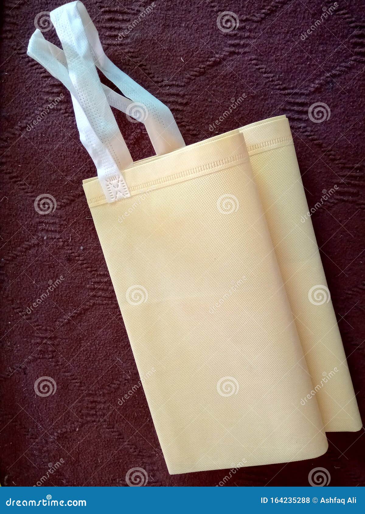 Amazing Yellow Color Bag with White Handle Stock Photo - Image of ...