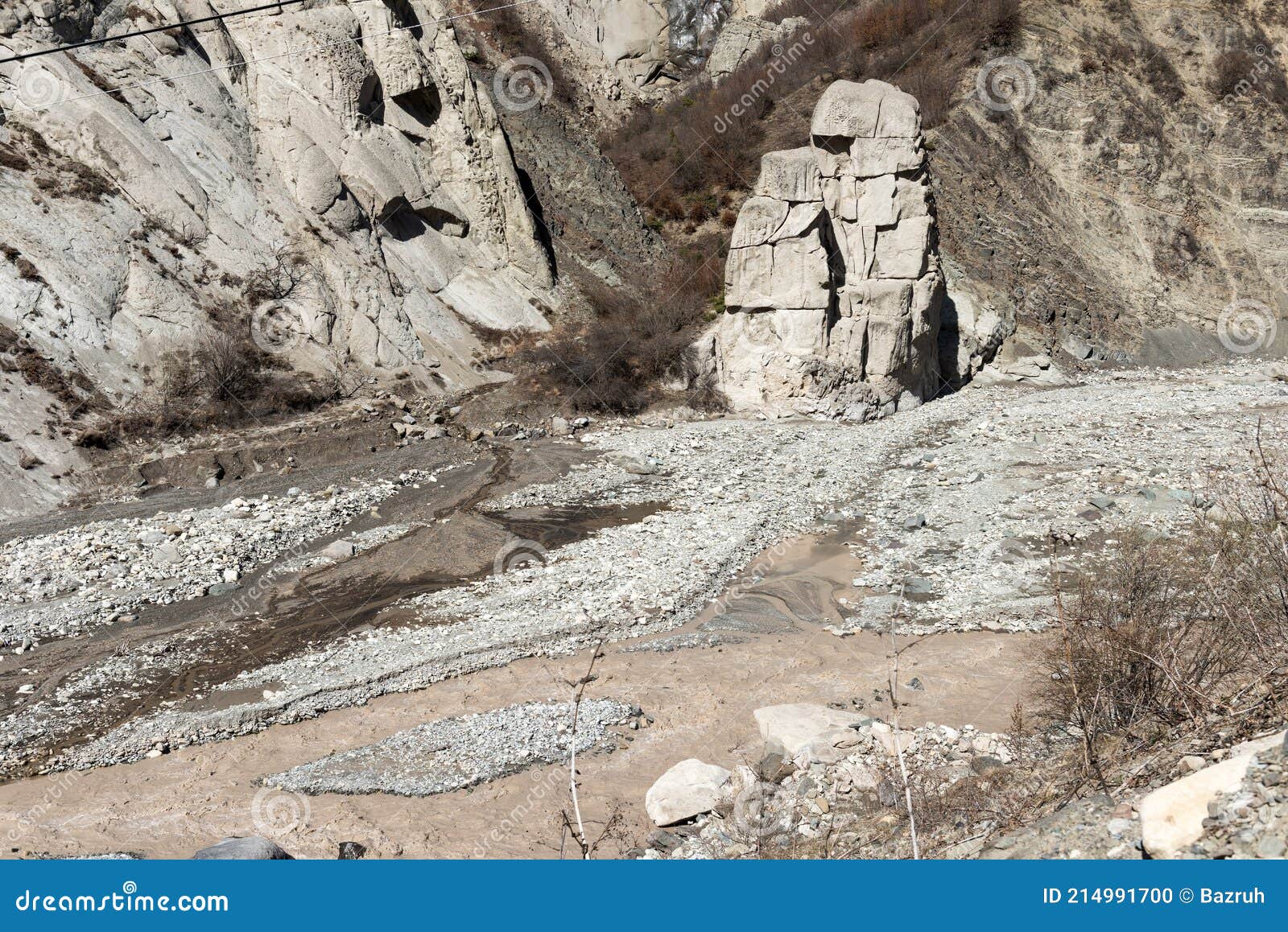 An Amazingly Shaped Rock in the Riverbed Stock Photo - Image of ...