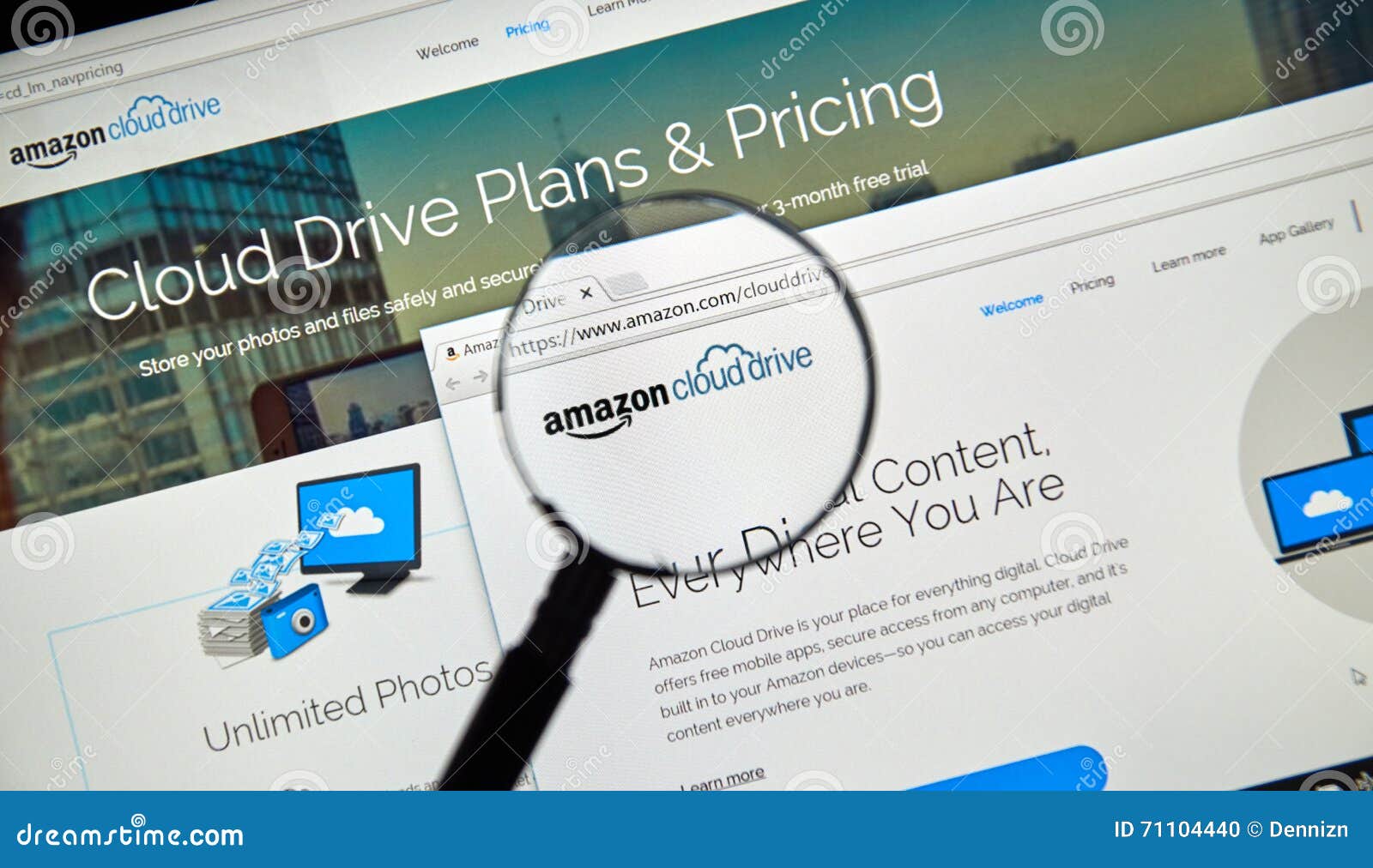 Amazon Cloud Drive imagen editorial. Imagen de servidor - 71104440