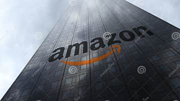 Amazon.com Logo on a Skyscraper Facade Reflecting Clouds. Editorial 3D ...