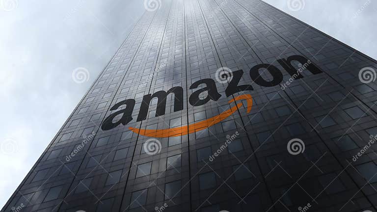 Amazon.com Logo on a Skyscraper Facade Reflecting Clouds. Editorial 3D ...
