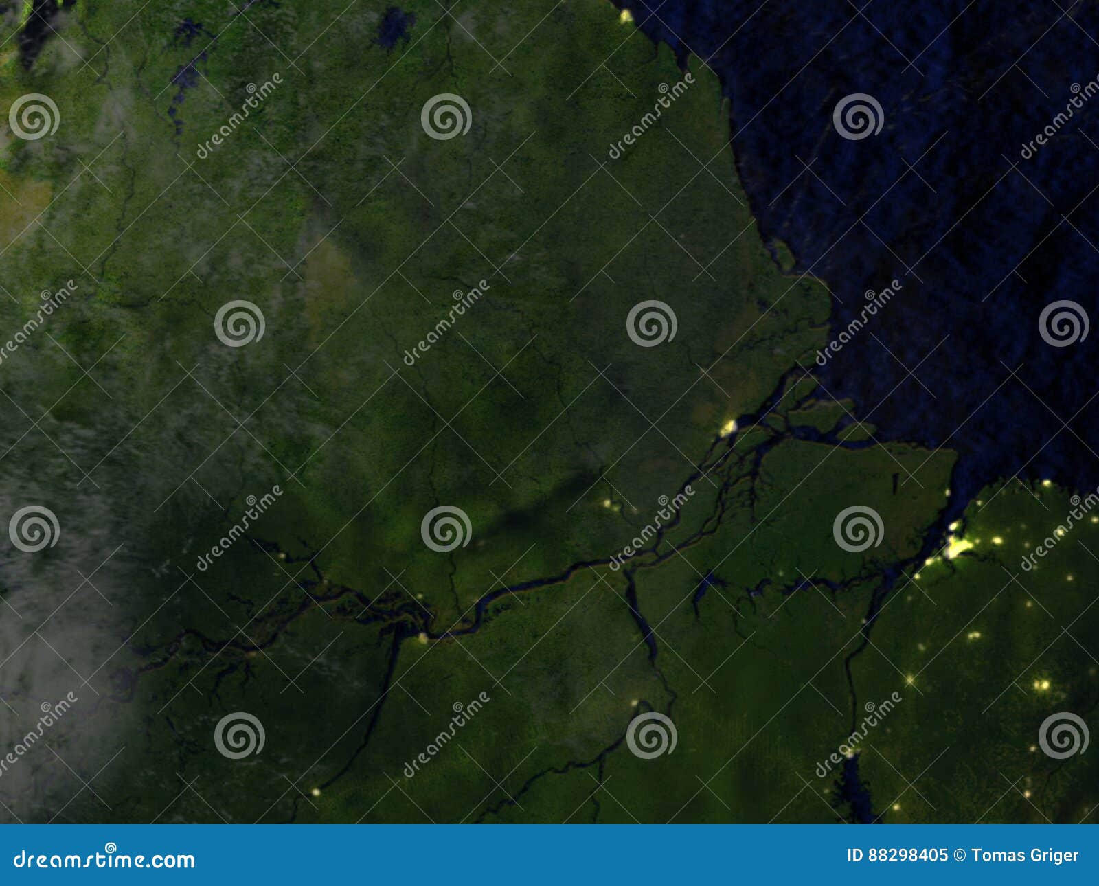 Amazon Delta on Realistic Model of Earth Stock Illustration ...