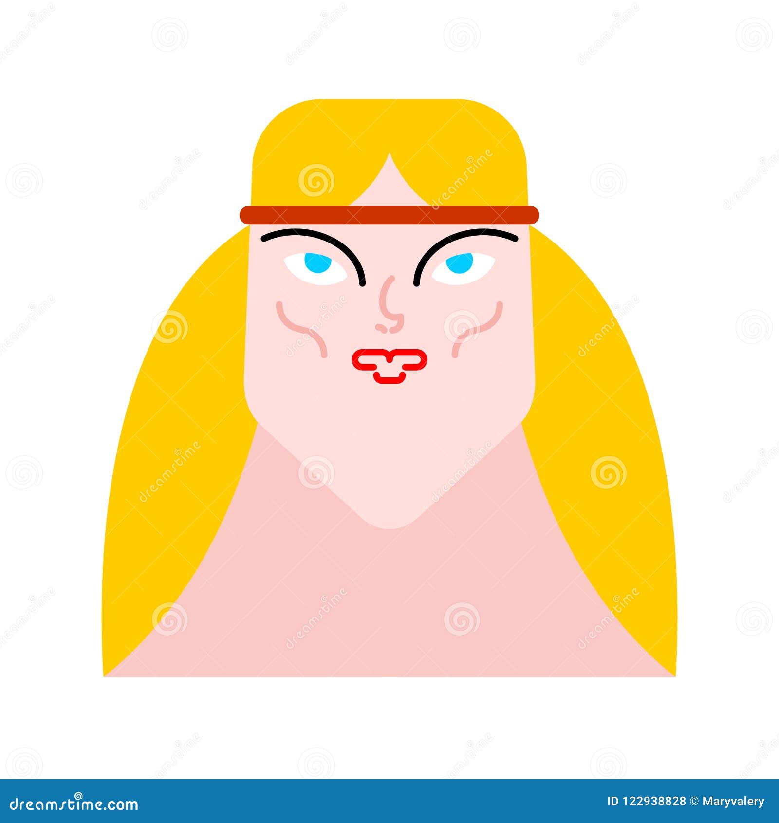 Amazon Female Face. Head Woman Warrior. Vector Illustration ...