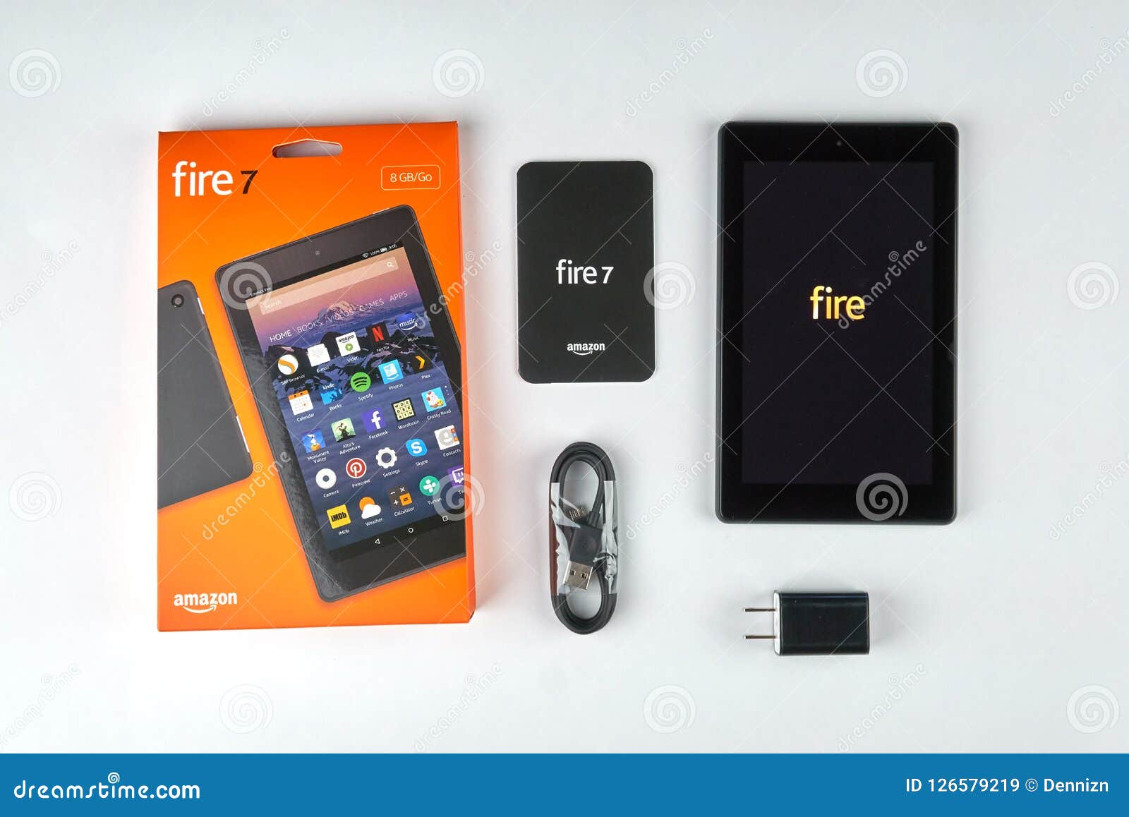 Amazon Fire Tablet editorial stock image. Image of orange - 126579219
