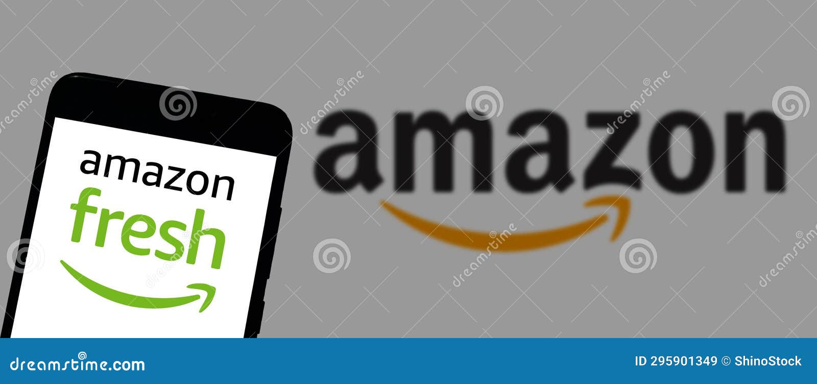Amazon Fresh Logo on Smartphone Screen - Horizontal Banner Web ...