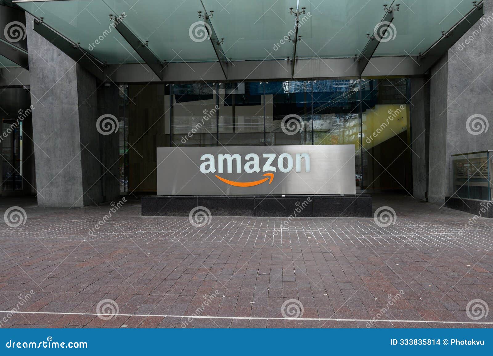 Amazon head office sign editorial stock image. Image of closeup - 333835814
