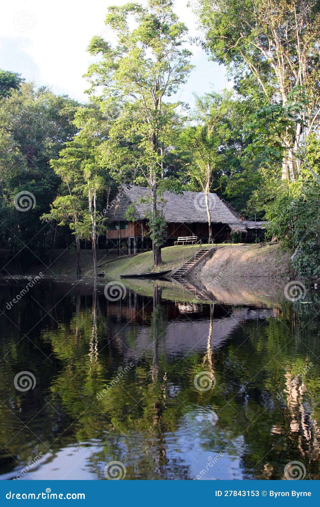 Amazon lodge by boat stock image. Image of boat, tourism - 27843153