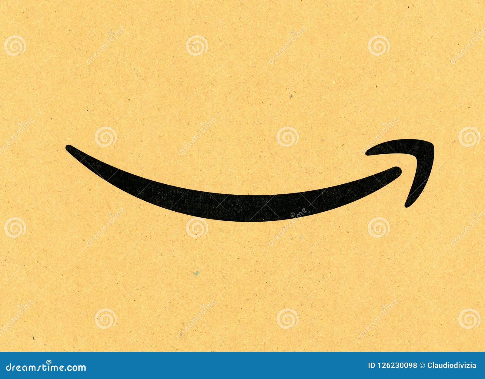 Amazon logo on packet editorial stock photo. Image of online - 126230098