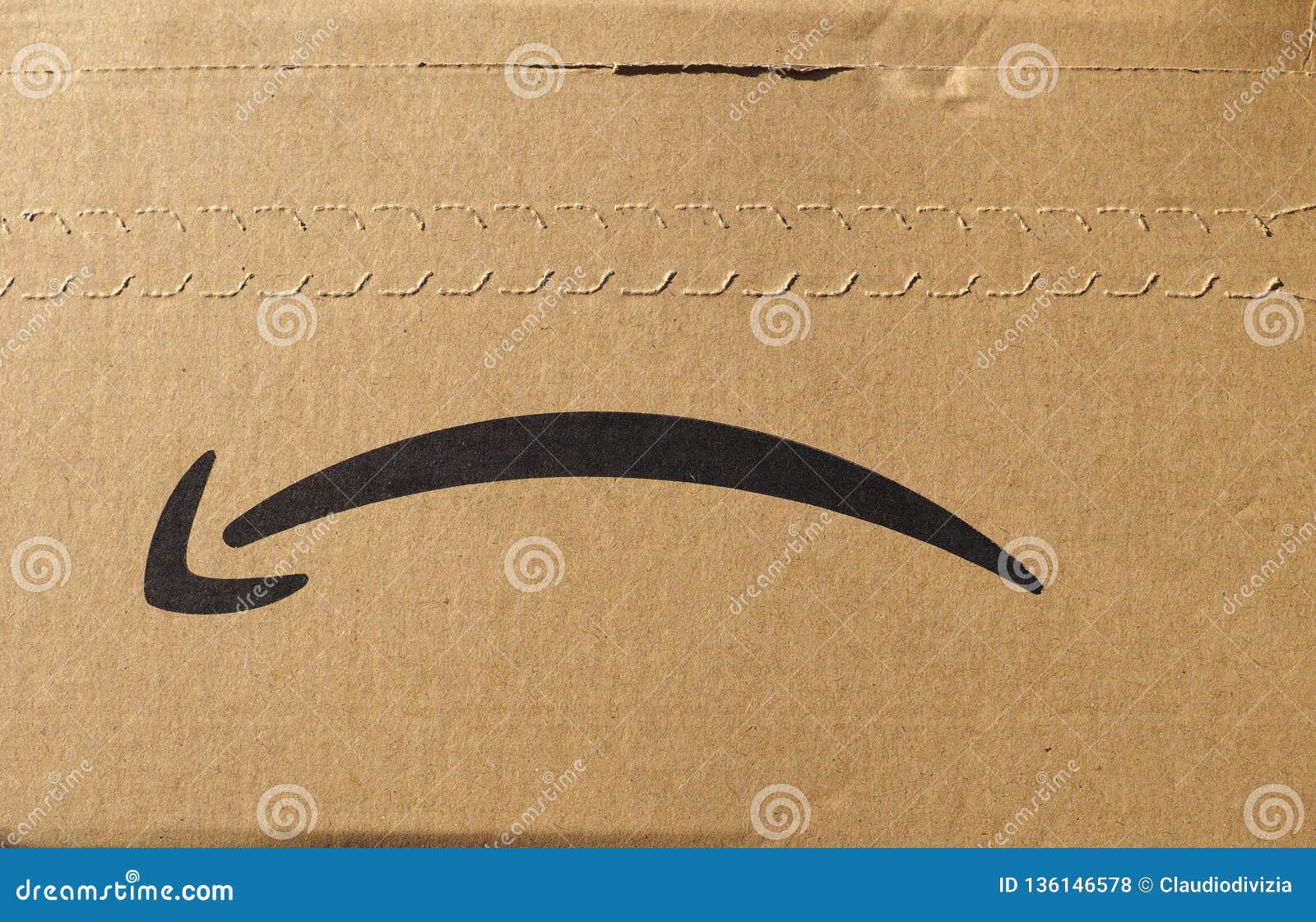 Amazon logo on parcel editorial stock photo. Image of united - 136146578