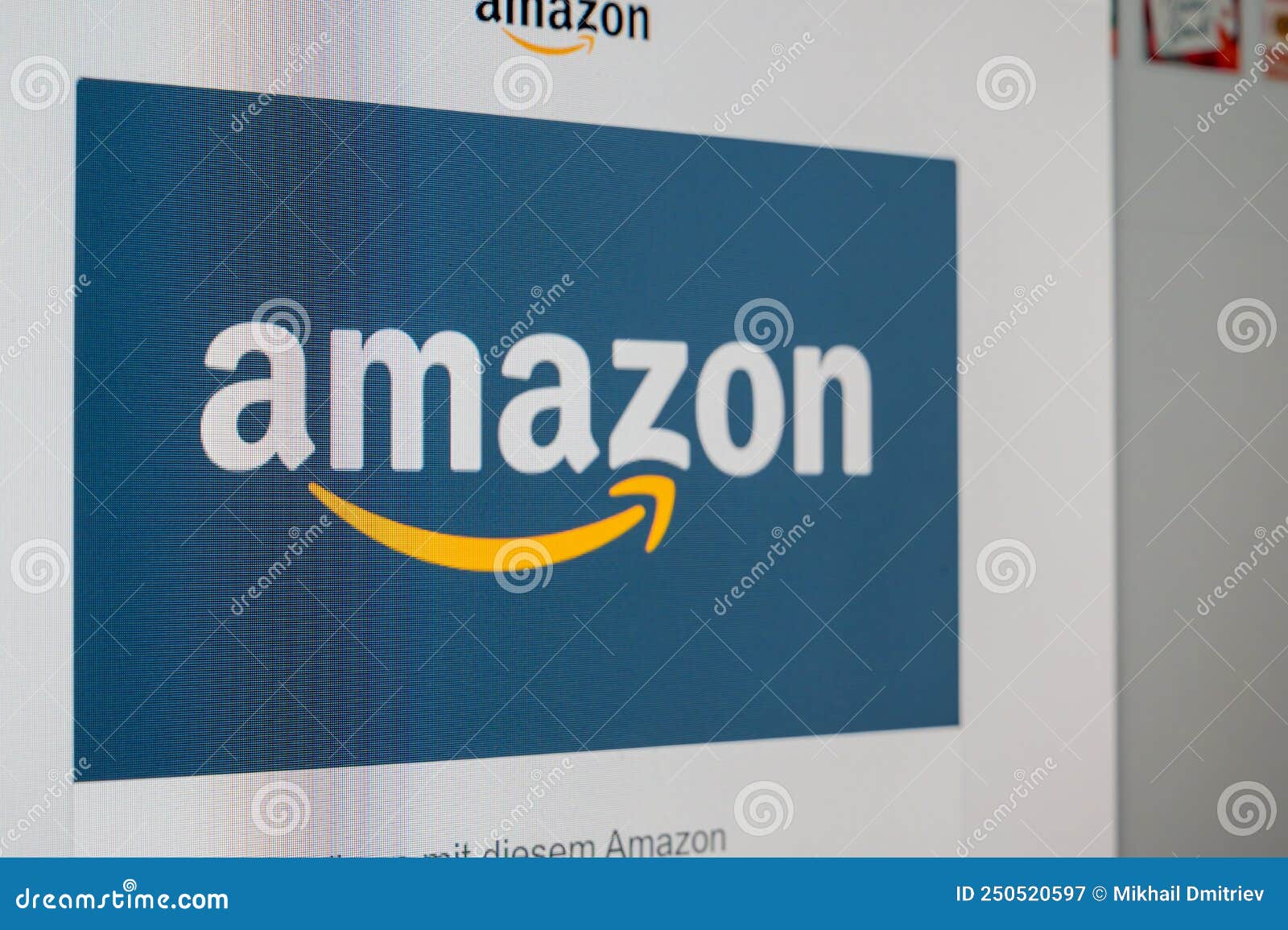 AMAZON Logo on PC Screen. Amazon is an American Company World`s Largest ...