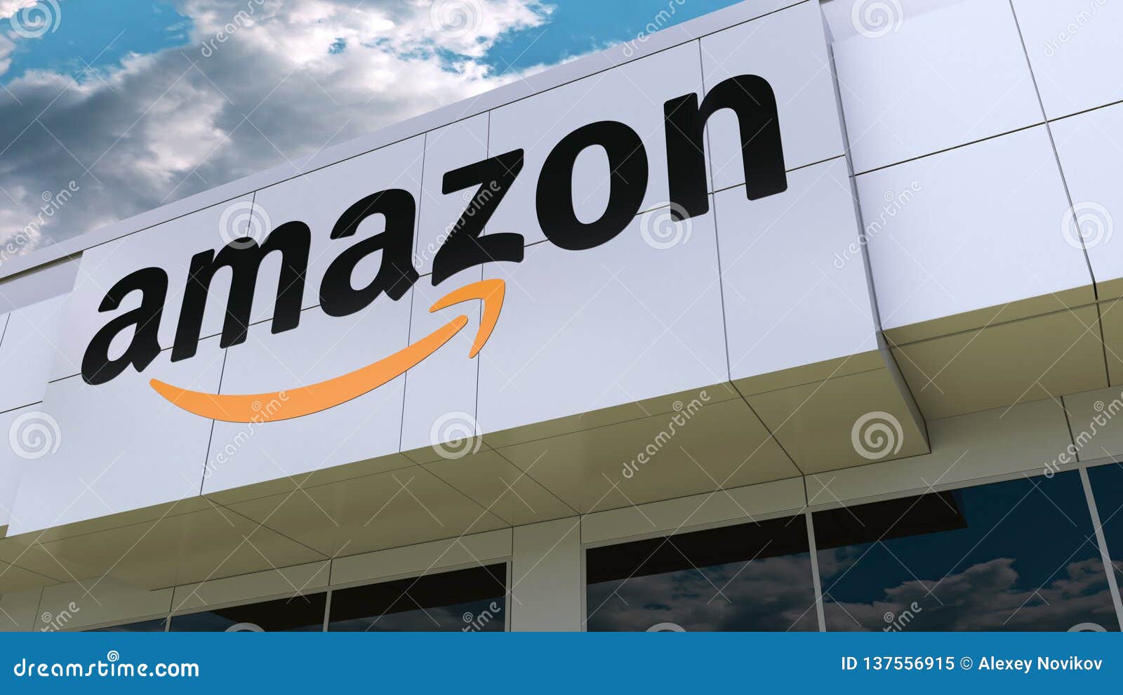 Amazon Logotipo De COM En La Fachada Moderna Del Edificio ...