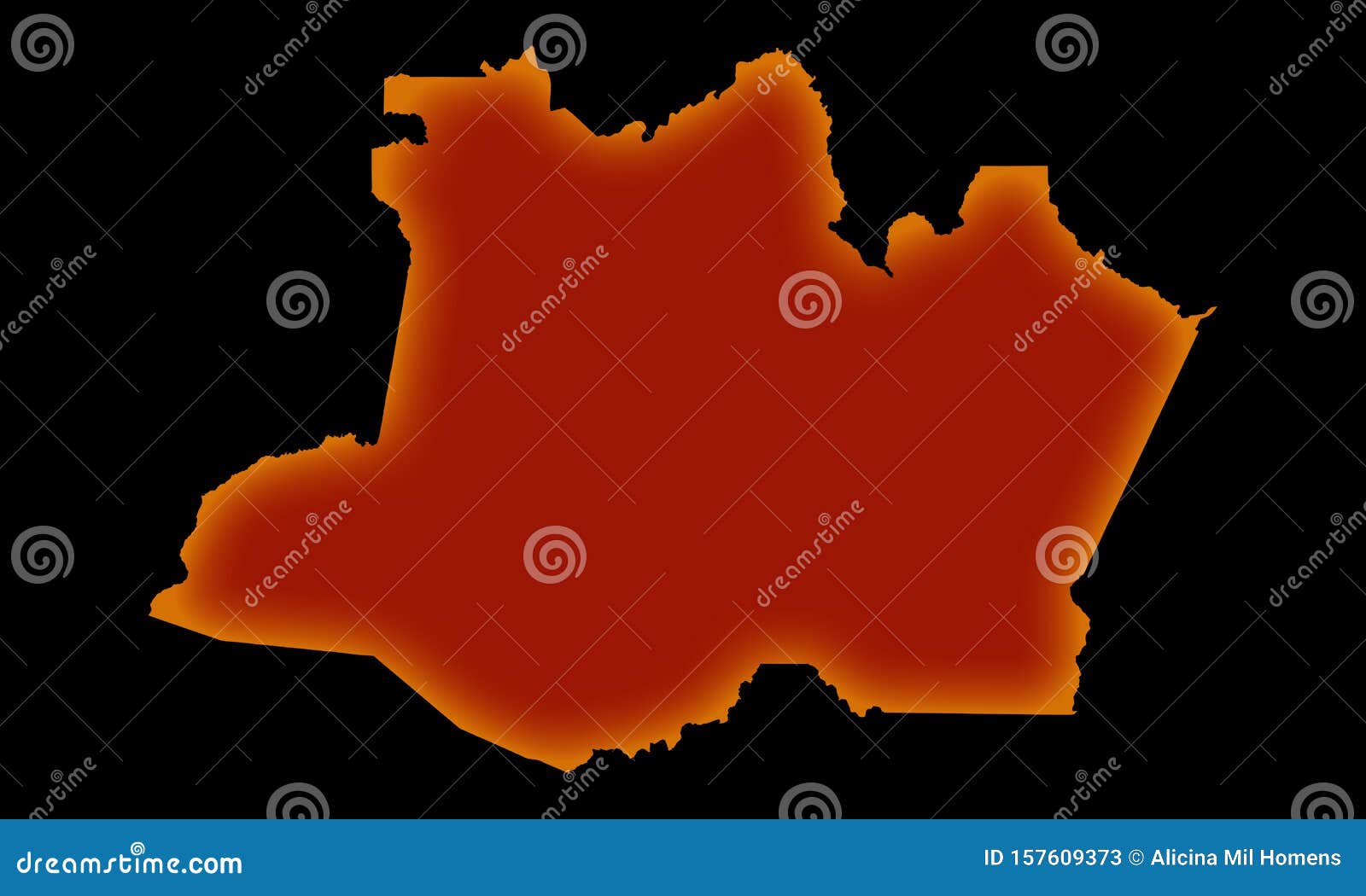 Amazon Map Illustration of Brazil Stock Illustration - Illustration of ...