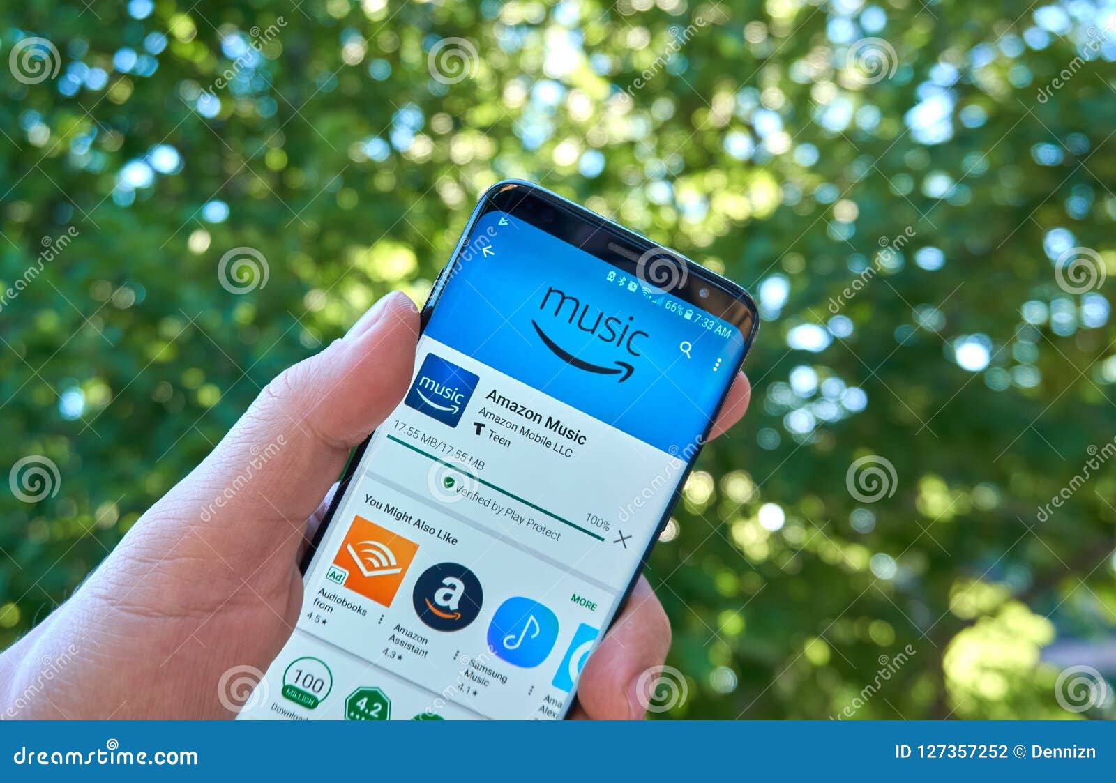 Amazon Music Mobile App on Samsung S8. Editorial Photography - Image of ...