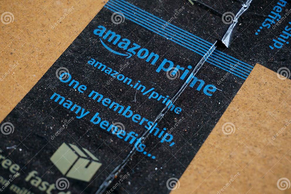 Amazon Prime Label Printed on a Corrugated Packaging Box Editorial ...