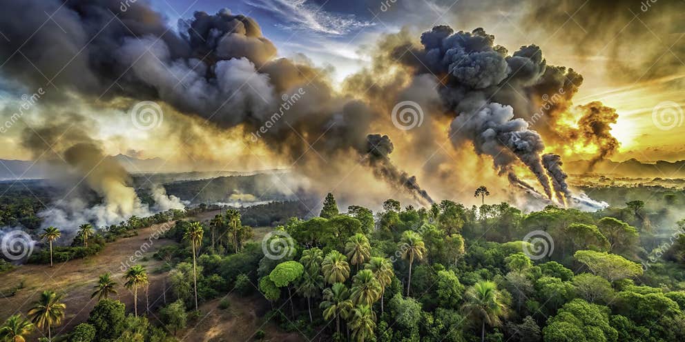 Amazon Rainforest in Crisis a Panoramic View of the Ecological Disaster ...