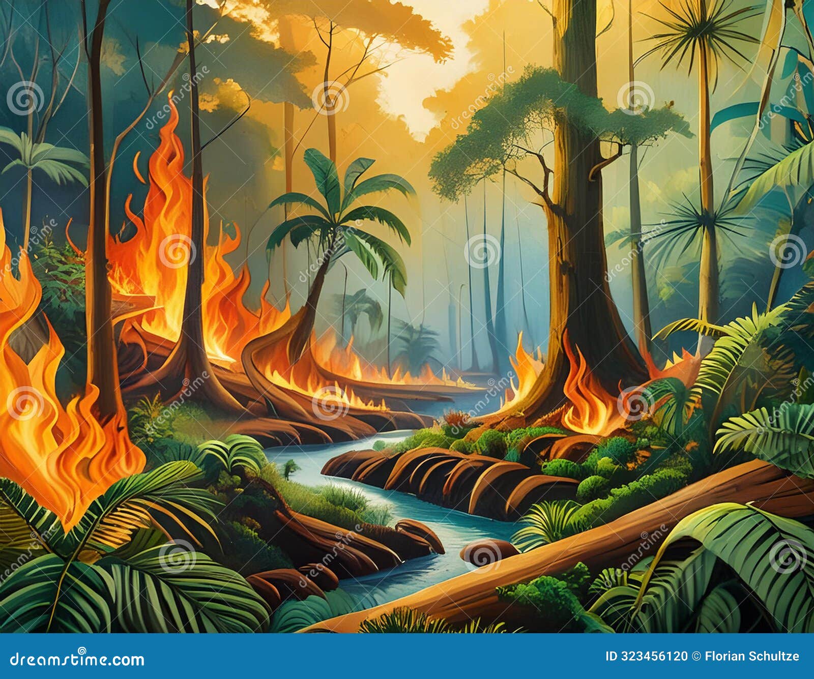 Amazon Rainforest Fire Forest Destruction Deforestation Ecological ...