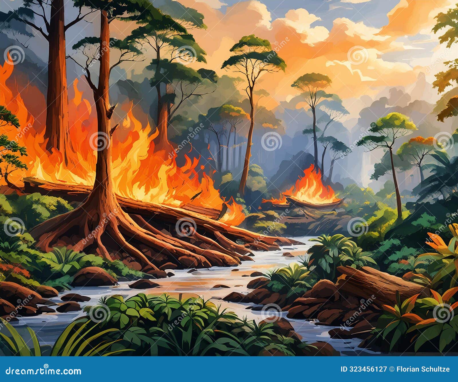 Amazon Rainforest Fire Forest Destruction Deforestation Ecological ...