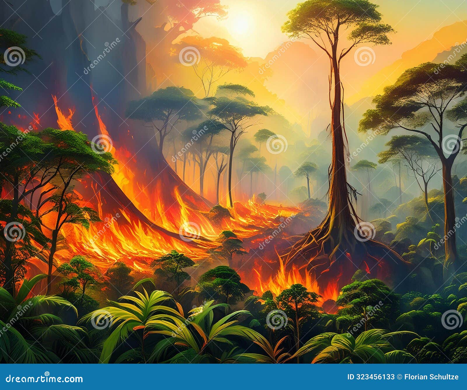 Amazon Rainforest Fire Forest Destruction Deforestation Ecological ...