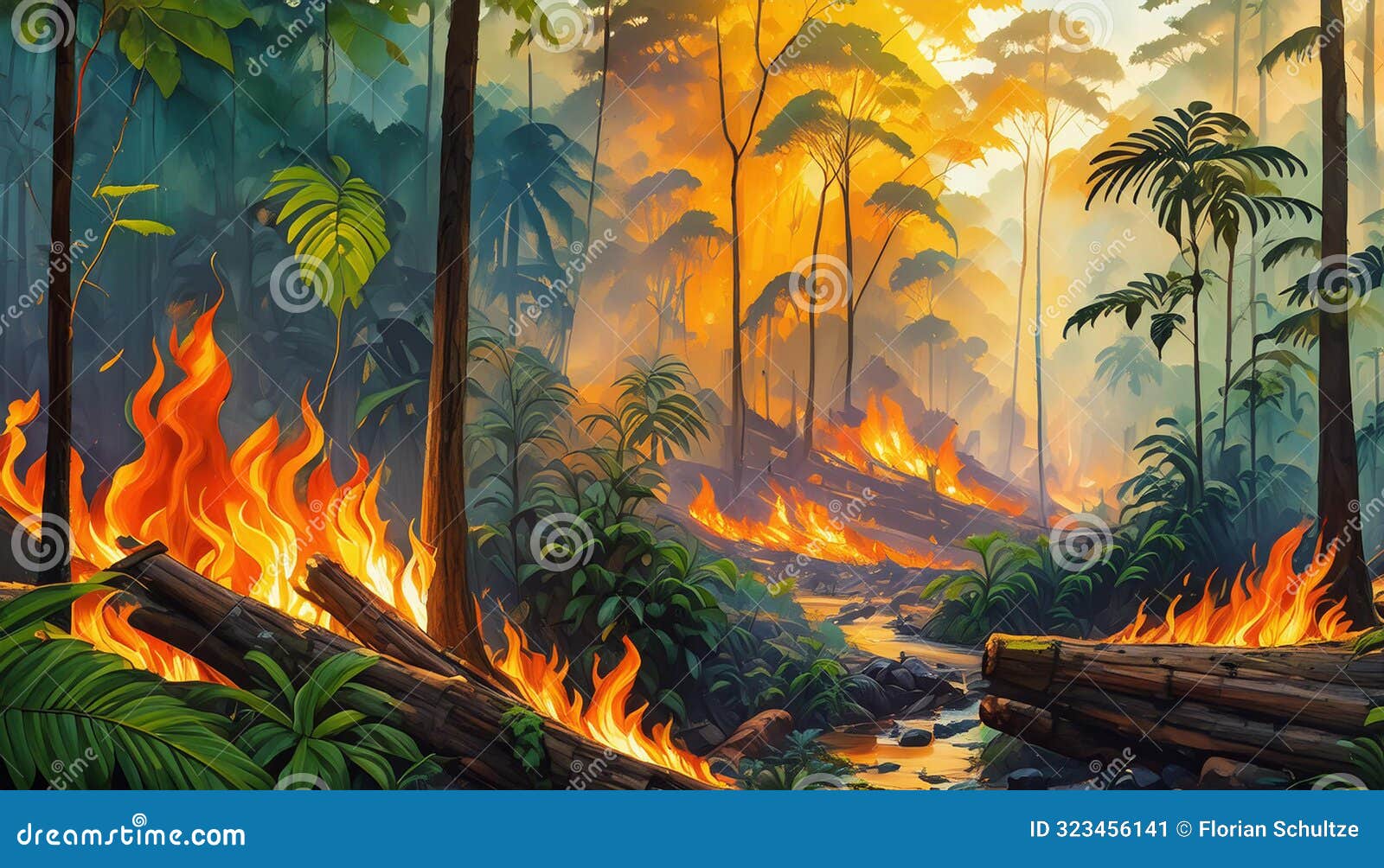 Amazon Rainforest Fire Forest Destruction Deforestation Ecological ...