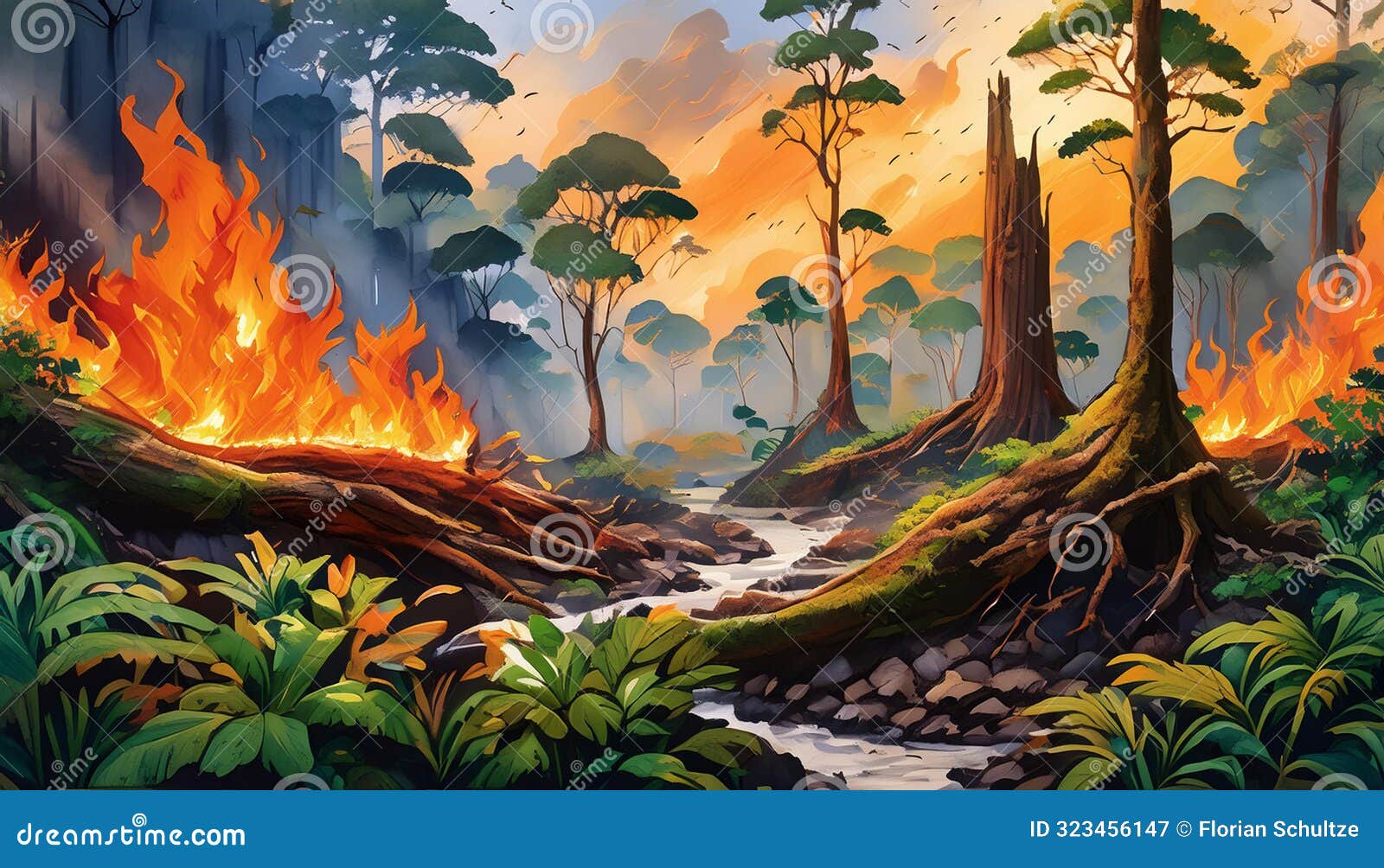 Amazon Rainforest Fire Forest Destruction Deforestation Ecological ...