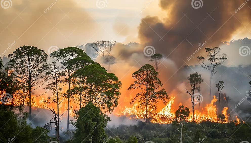 Amazon Rainforest Fire Forest Destruction Deforestation Ecological ...