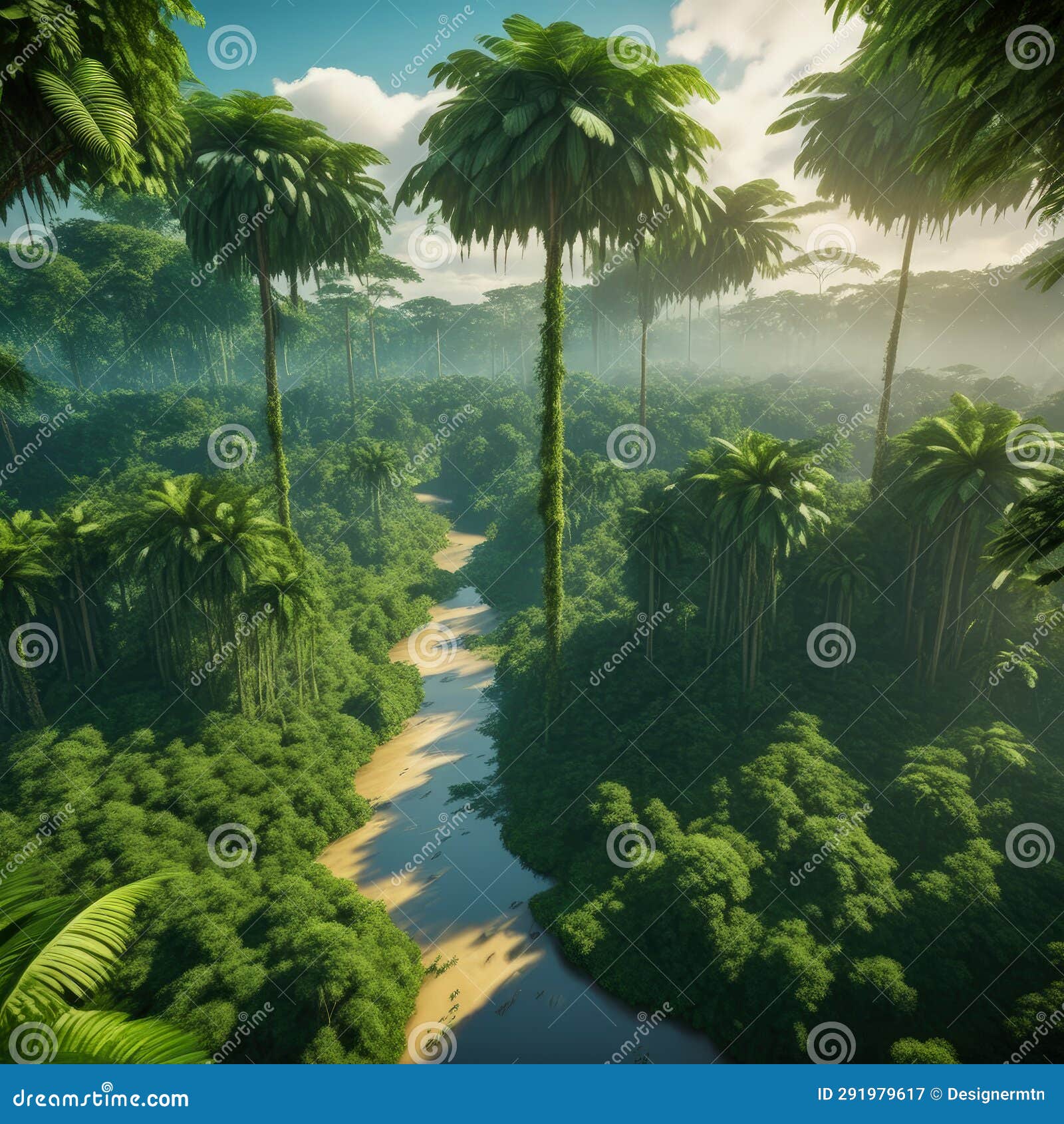 Amazon Rainforest Landscape Stock Illustration - Illustration of ...