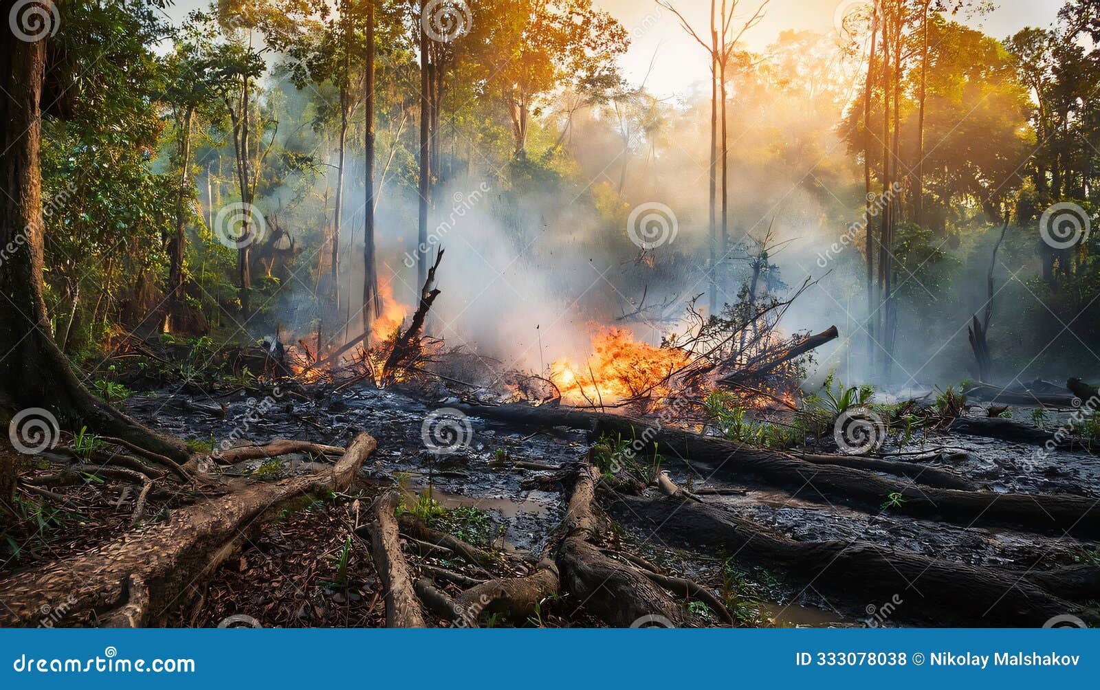 Amazon Rainforest Trees Destroyed by Fire, Leading To Deforestation ...